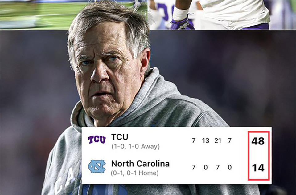 Bill Belichick Era Opens With Worst Season-Opening Loss in UNC History